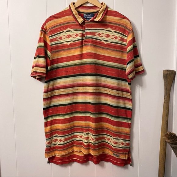 Polo Ralph Lauren | Shirts | Vintage Polo Ralph Lauren Aztec 0 Cotton Southwestern Polo Shirt ...